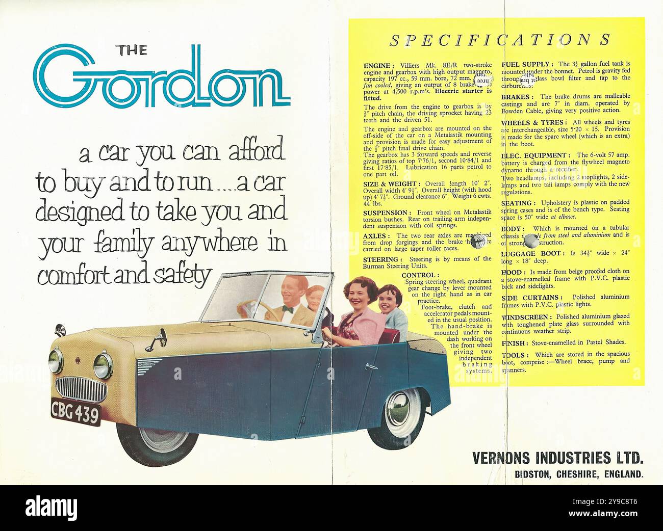 Gordon 0001 - Vintage press car advertising Stock Photo - Alamy