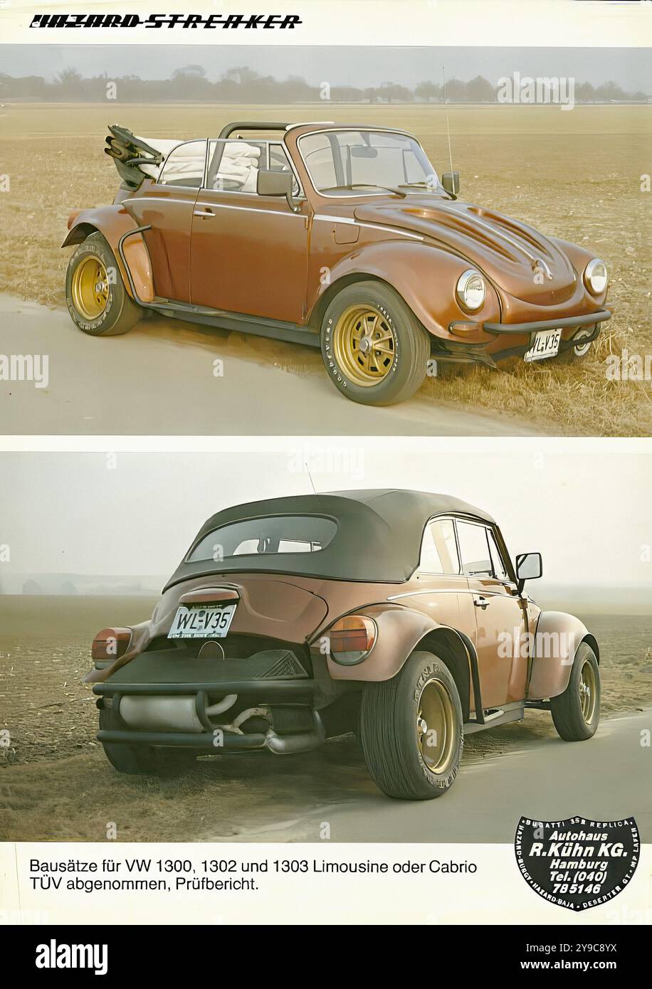 VW base Hazard Streaker - Vintage press car advertising Stock Photo - Alamy