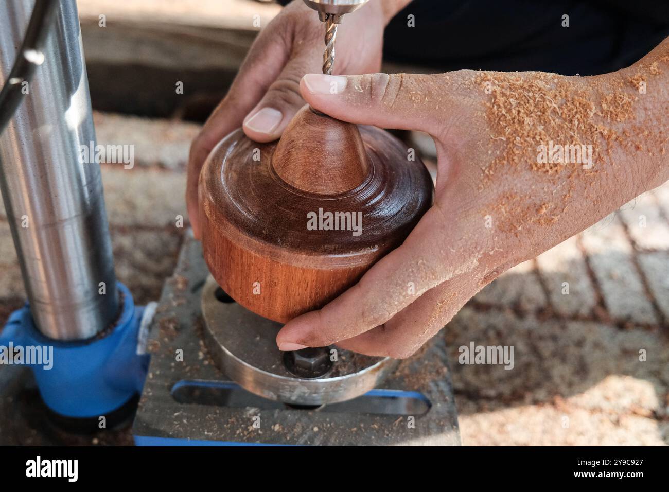 Wooden spinning top manufacturing process hi-res stock photography and ...