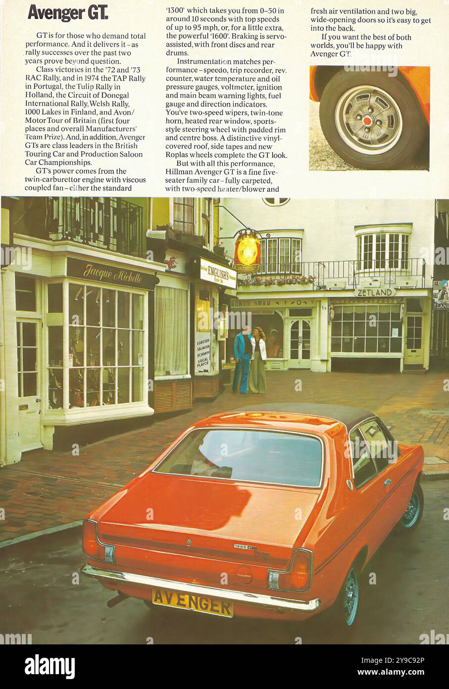 Hillman Avenger GT - Vintage press car advertising Stock Photo - Alamy
