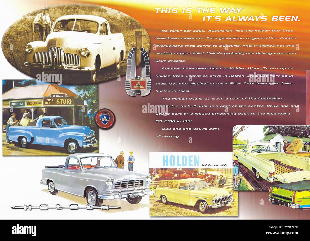 History of the Holden Ute - Vintage press car advertising Stock Photo ...
