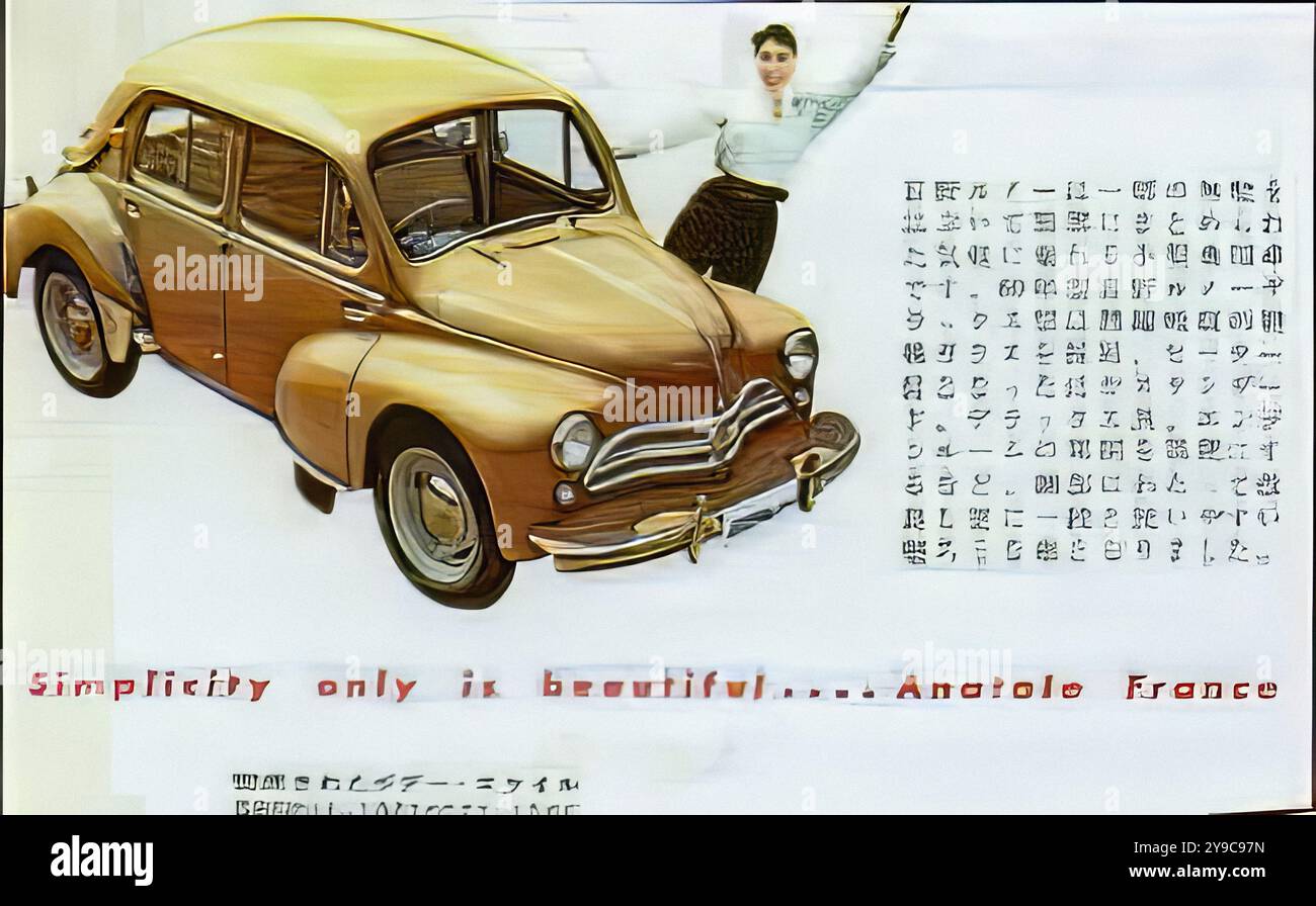 Hino Renault PA62 (4CV 750) - Vintage press car advertising Stock Photo ...