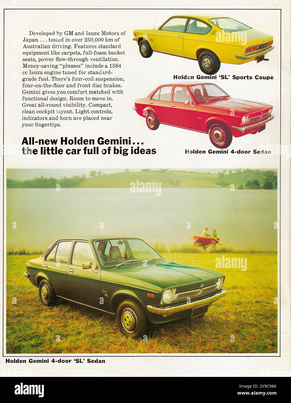Holden Gemini for Australia - Vintage press car advertising Stock Photo ...