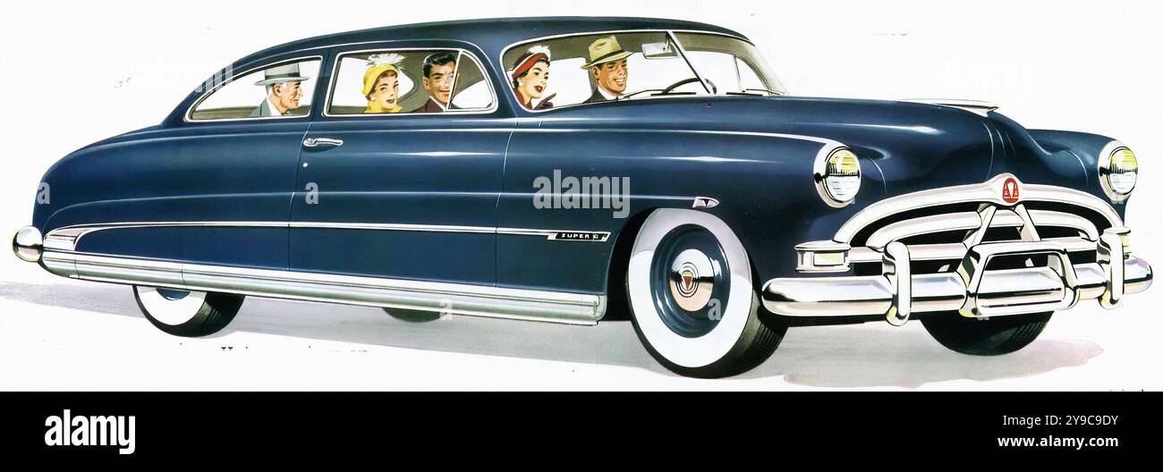 Hudson Step-Down Super 6 (1951) - Vintage press car advertising Stock ...