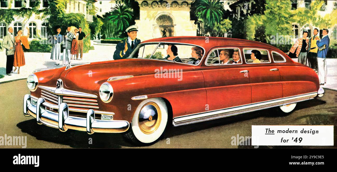 Hudson Step-down (1949) - Vintage press car advertising Stock Photo - Alamy
