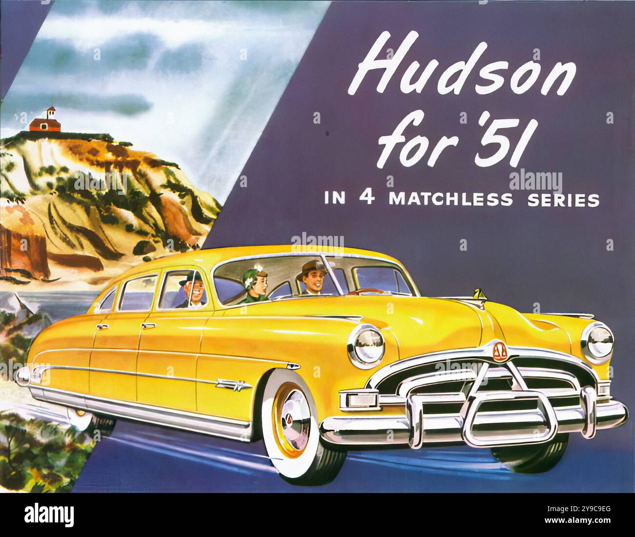 Hudson Step-down (1951) - Vintage press car advertising Stock Photo - Alamy