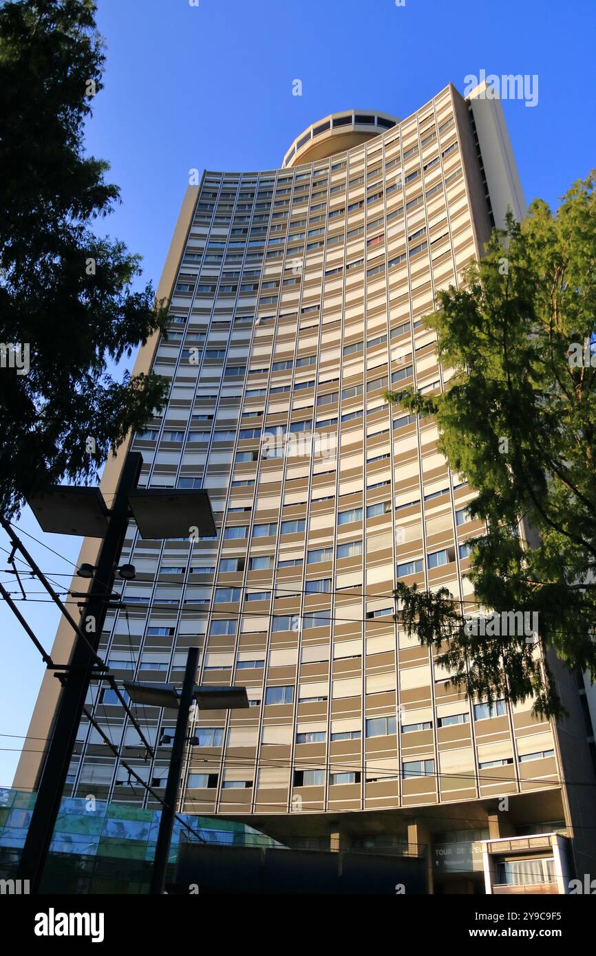 The Europe Tower, Tour de l'Europe in Mulhouse, Alsace in France Stock ...