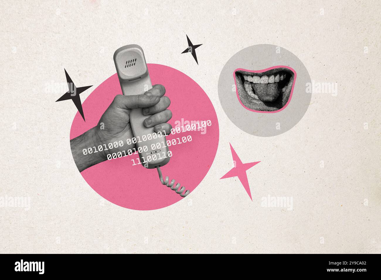 Composite trend artwork sketch image photo collage of mouth lips gossip ...