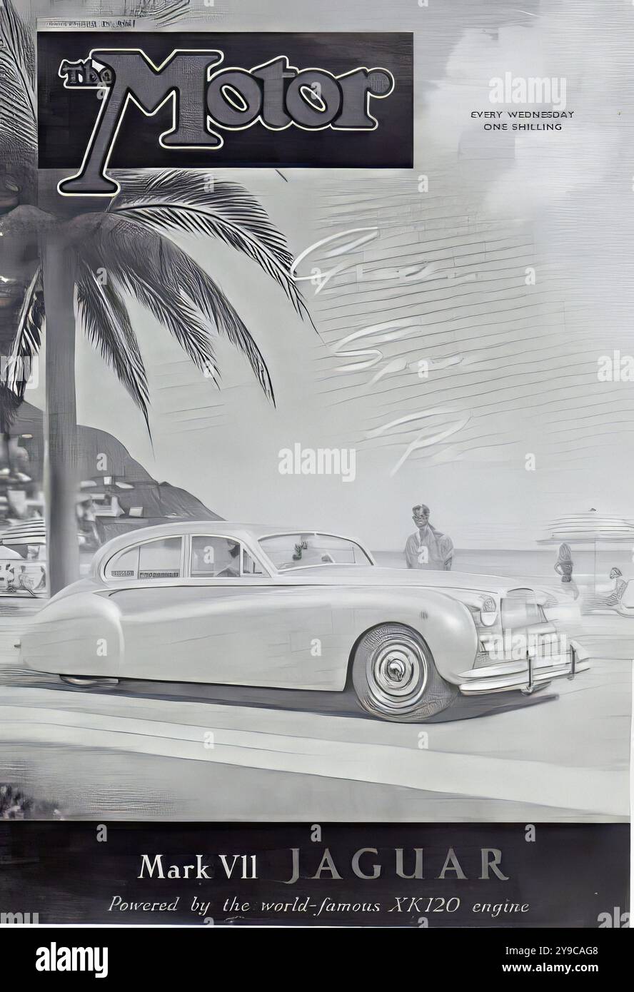 Jaguar Mark VII (1951) - Vintage press car advertising Stock Photo - Alamy