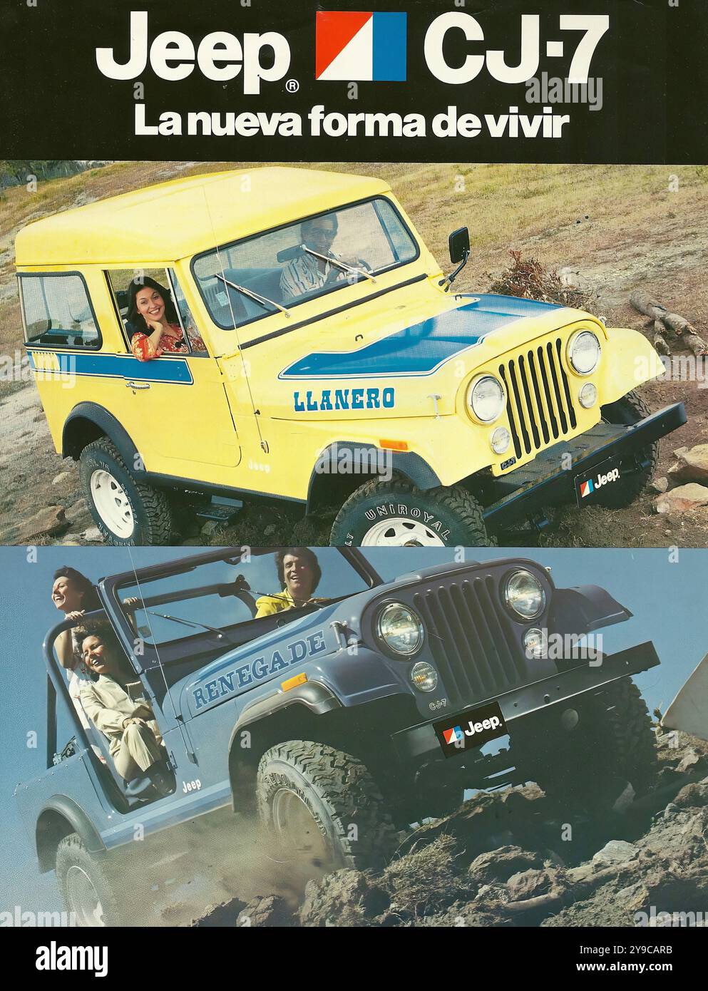 JEEP CJ-7 Venezuela - Vintage press car advertising Stock Photo - Alamy