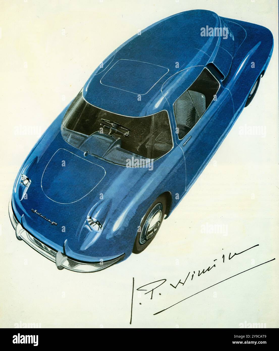 Jean-Pierre Wimille (1948) 0001 - Vintage press car advertising Stock ...