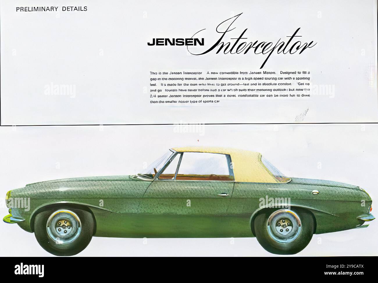 Jensen P66 Interceptor (1965) - Vintage press car advertising Stock ...