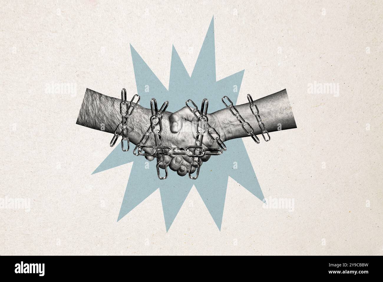 Composite trend artwork sketch image photo collage of hand gesture hold ...