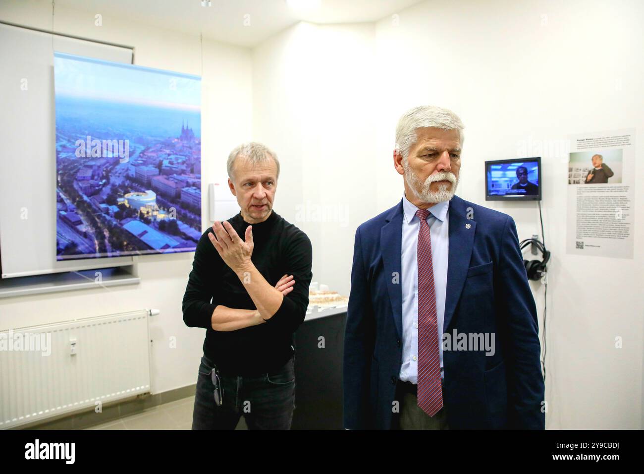Czech President Petr Pavel (right), accompanied by the museum's ...