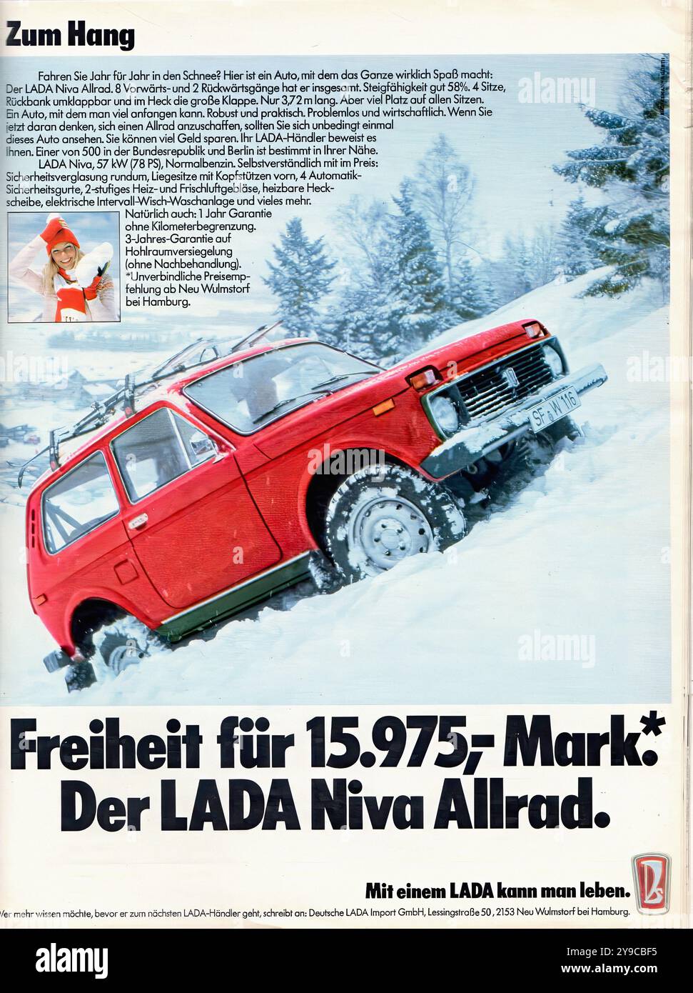 Lada Niva 1980 - Vintage German Press Car Advertising Stock Photo - Alamy
