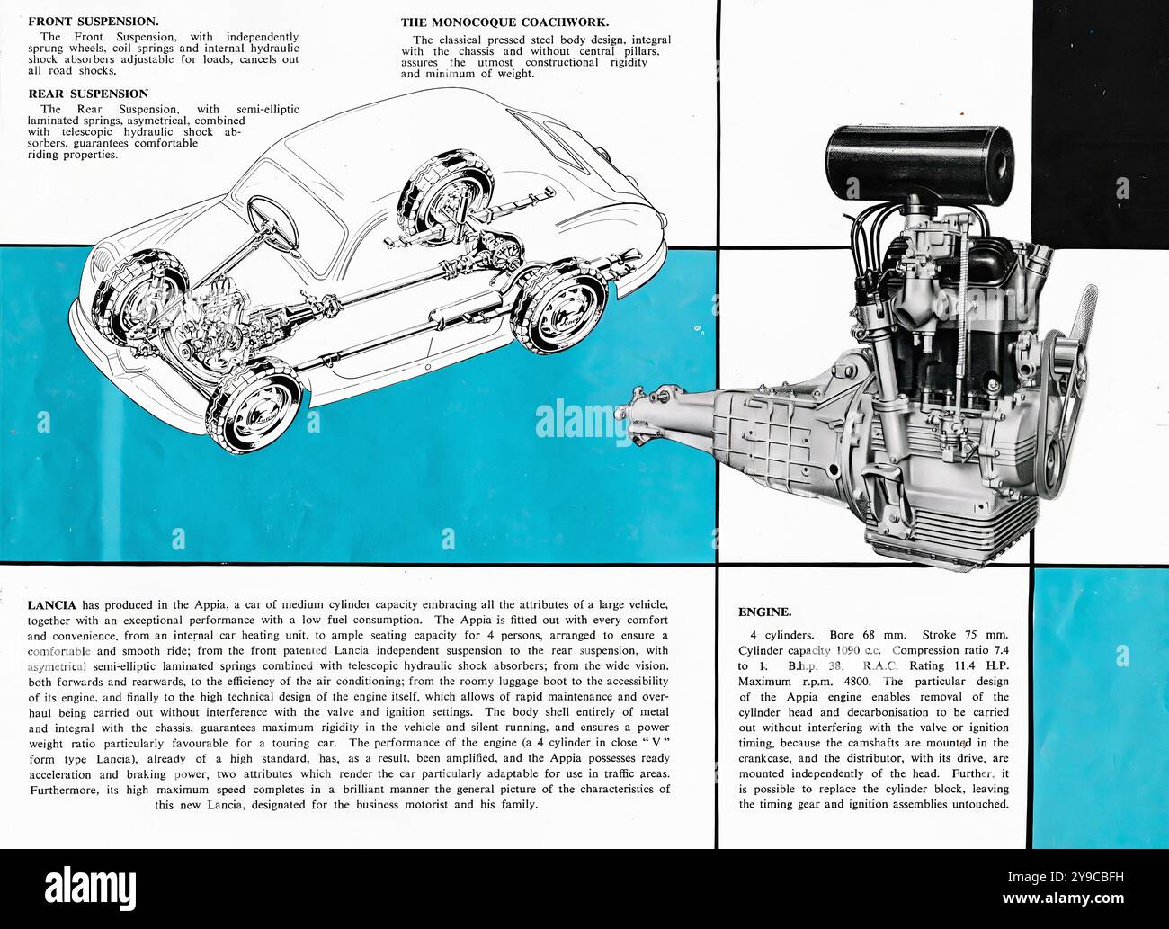 Lancia Appia 1st Series 0001 - Vintage press car advertising Stock ...