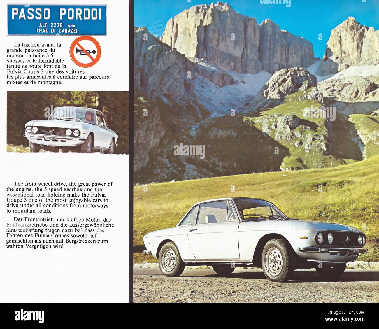 Lancia Fulvia Coupe 3 - Vintage press car advertising Stock Photo - Alamy