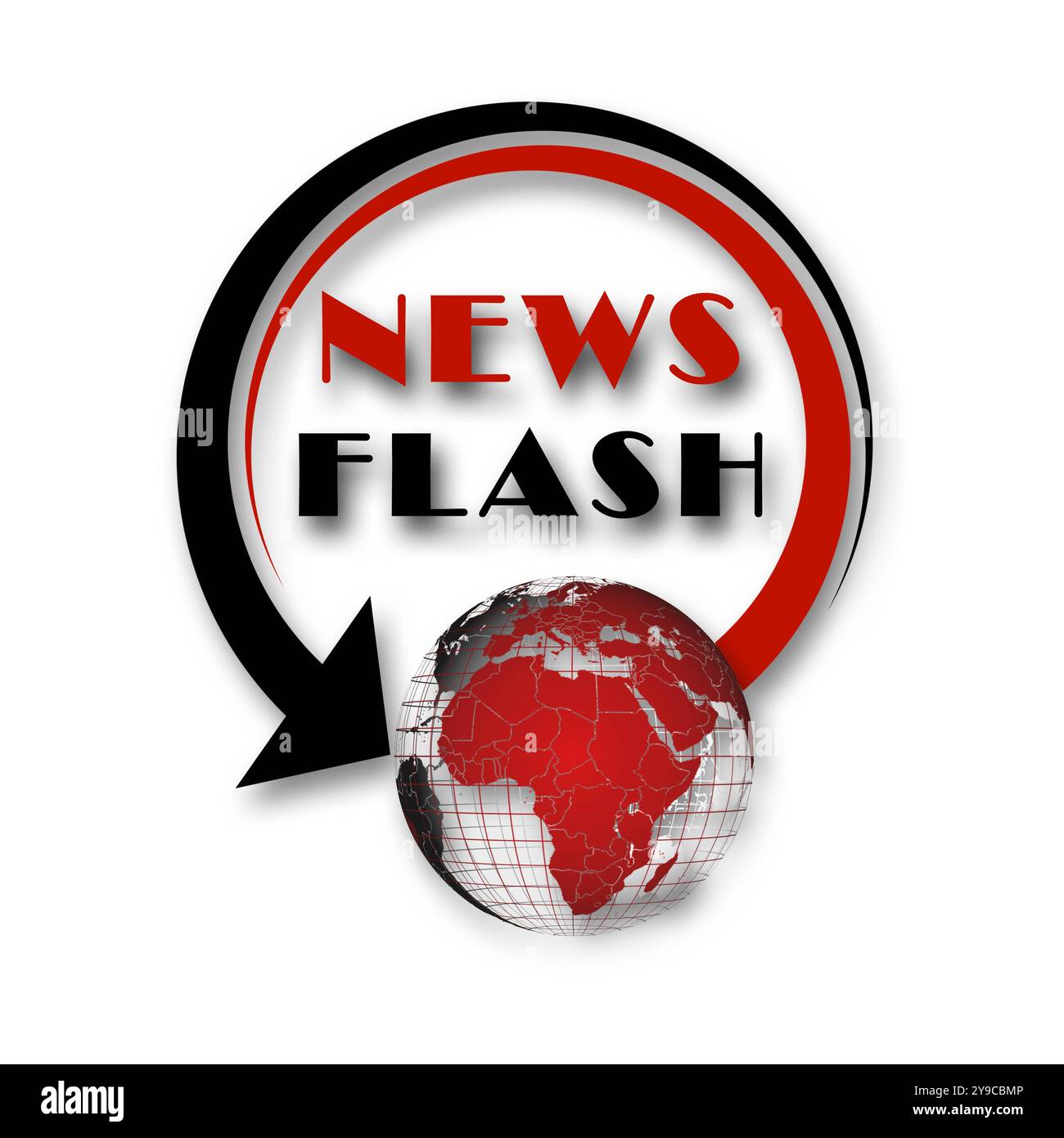 News Flash lettering - 3D-Illustration Stock Photo - Alamy
