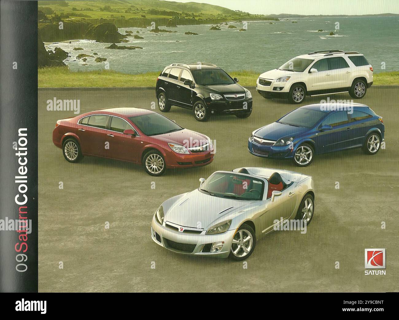 Saturn lineup - Vintage press car advertising Stock Photo - Alamy