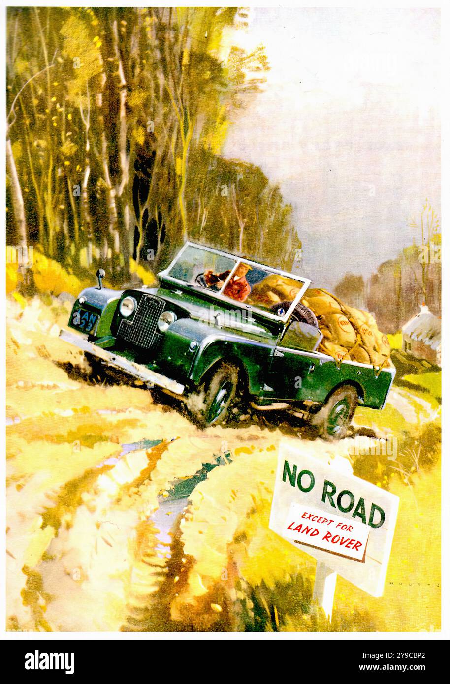 Land-Rover Series 1 (1950s) - Vintage press car advertising Stock Photo ...