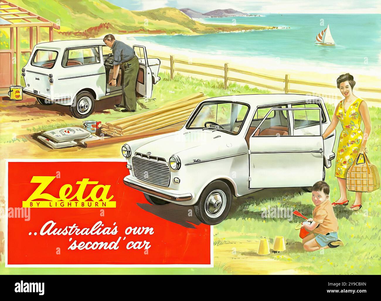 Lightburn Zeta - Vintage press car advertising Stock Photo - Alamy