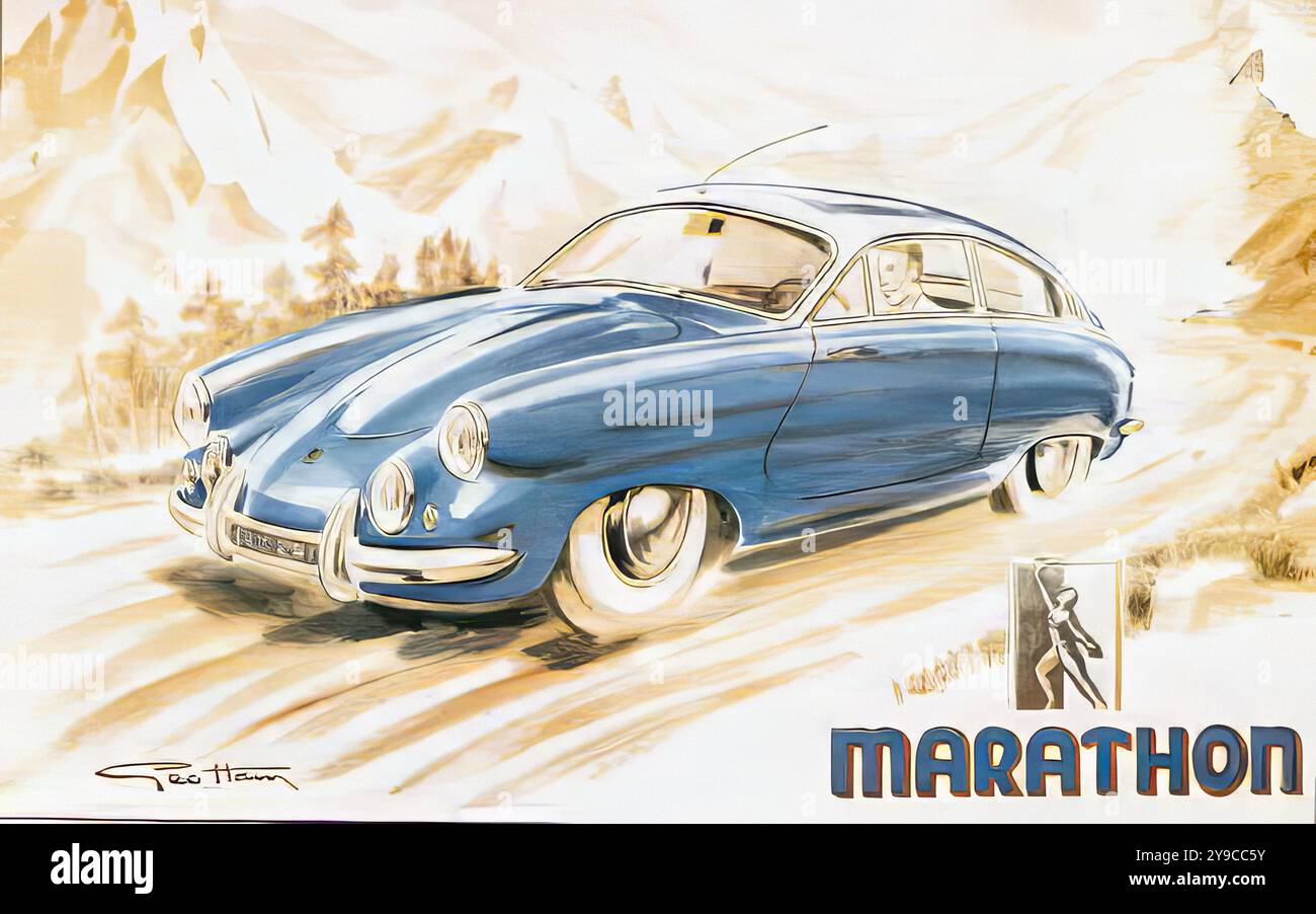 Marathon (1954) - Vintage press car advertising Stock Photo - Alamy