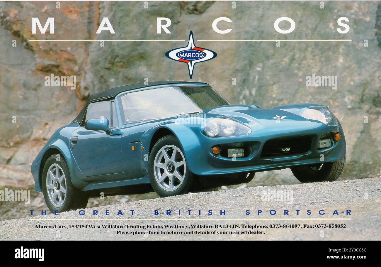 Marcos Mantara 400 (1994) - Vintage press car advertising Stock Photo ...