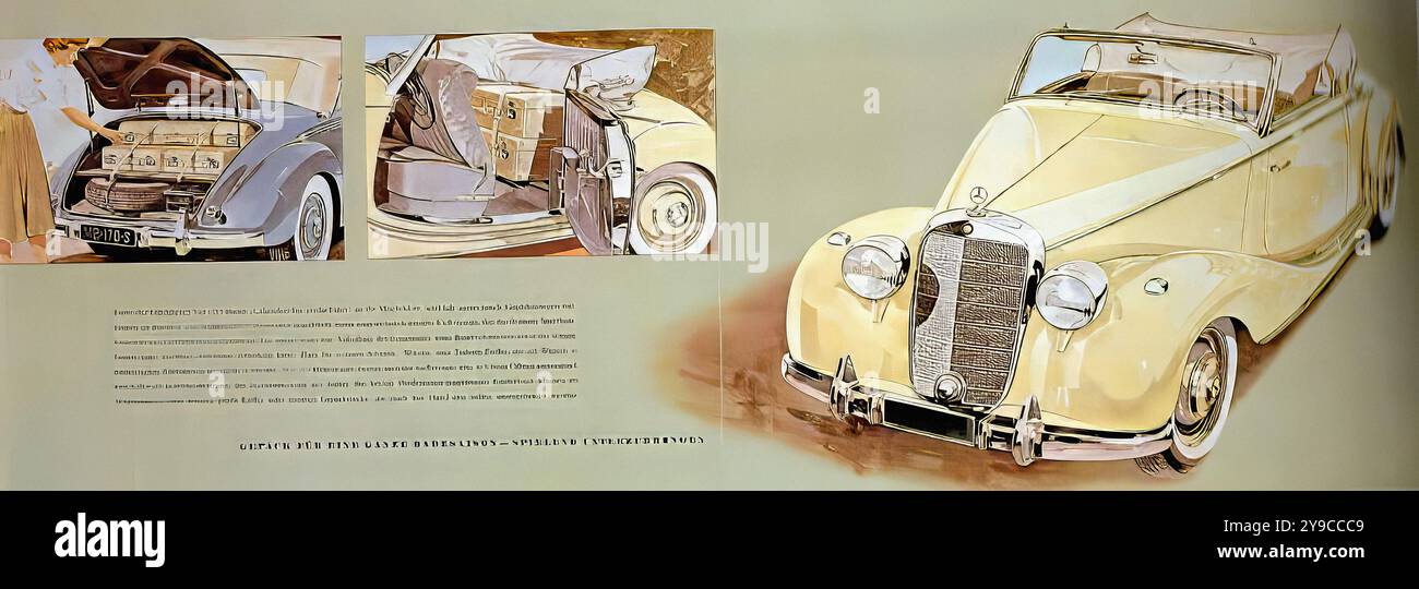 Mercedes-Benz 170S (1949-51) - Vintage press car advertising Stock ...