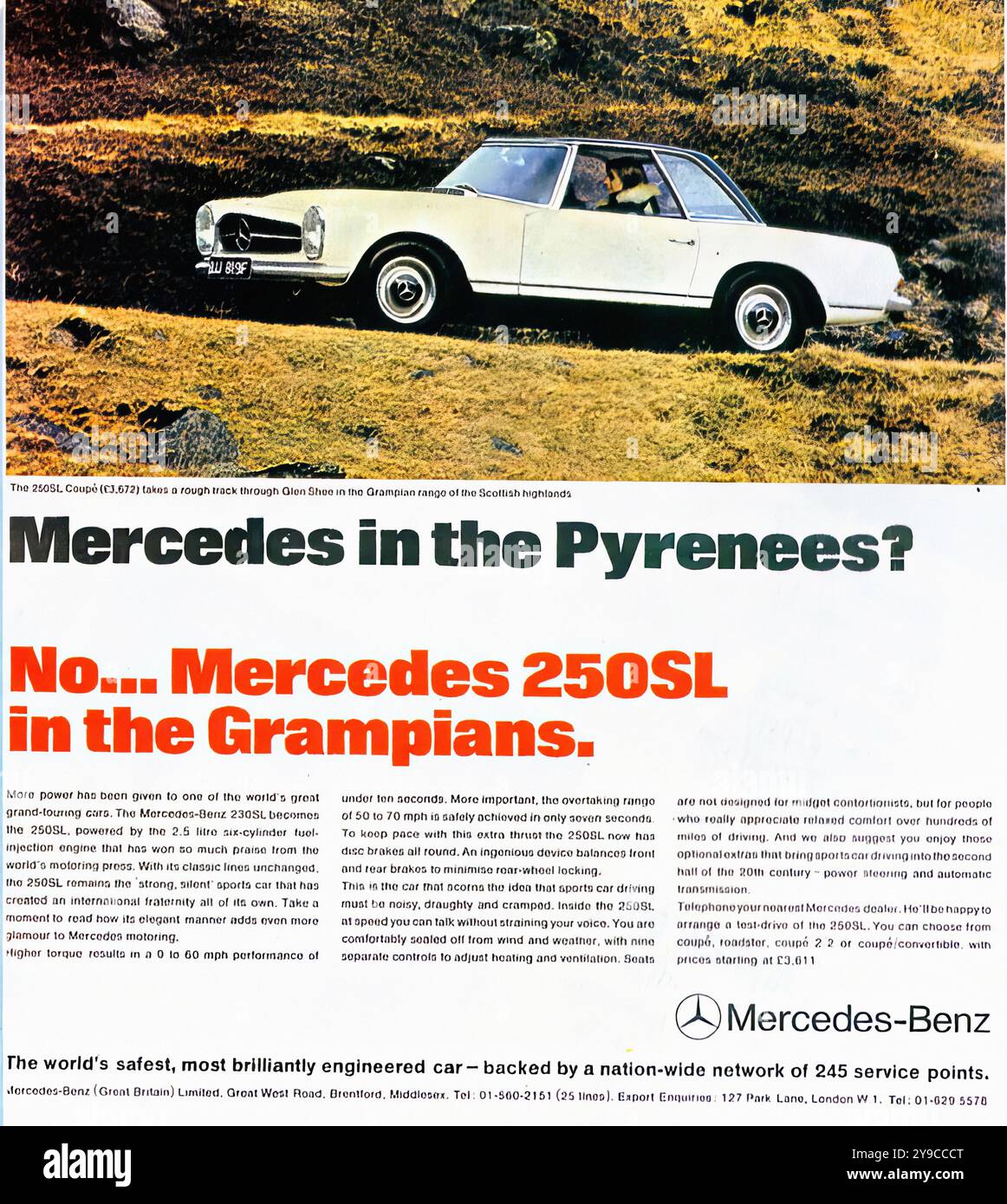 Mercedes-Benz 250SL (1968-69) W113 - Vintage press car advertising ...