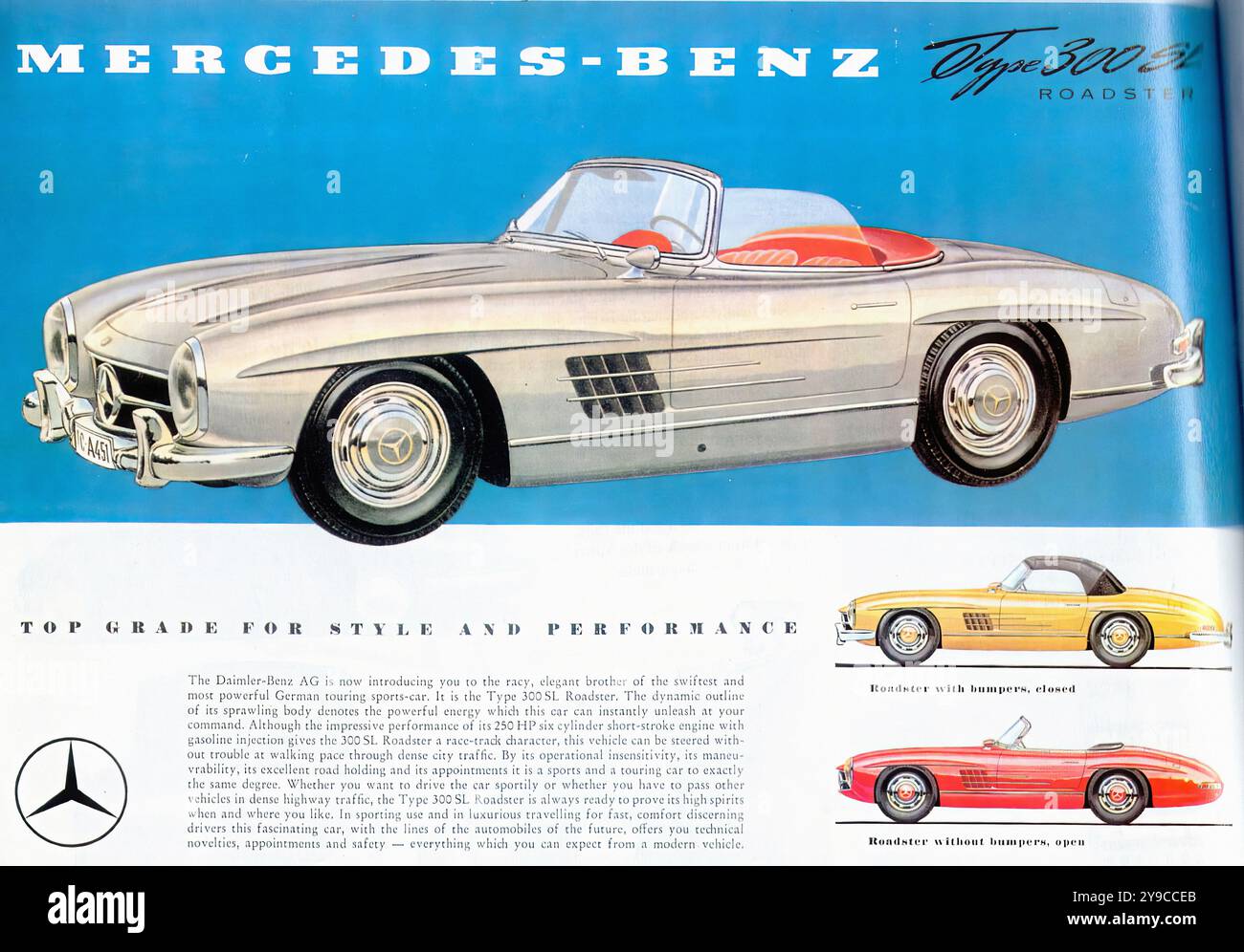 Mercedes-Benz 300SL Roadster (1957-63) - Vintage press car advertising ...
