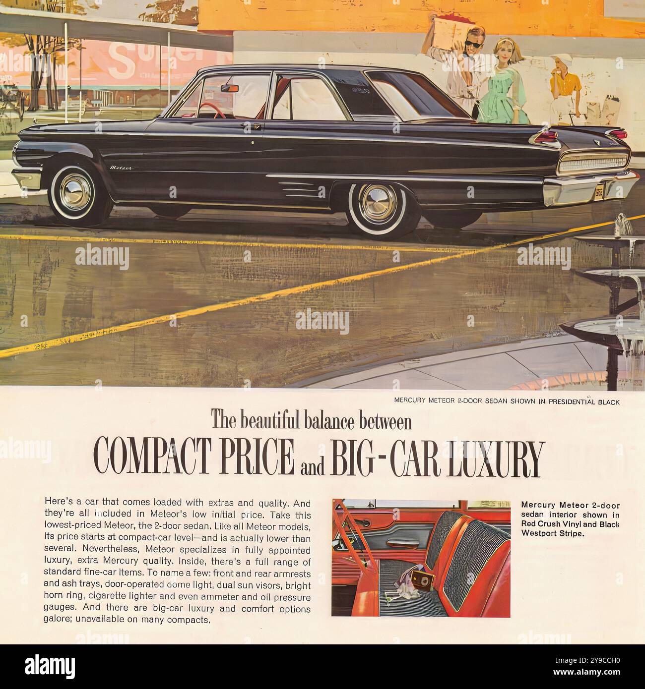 Mercury Meteor - Vintage press car advertising Stock Photo - Alamy