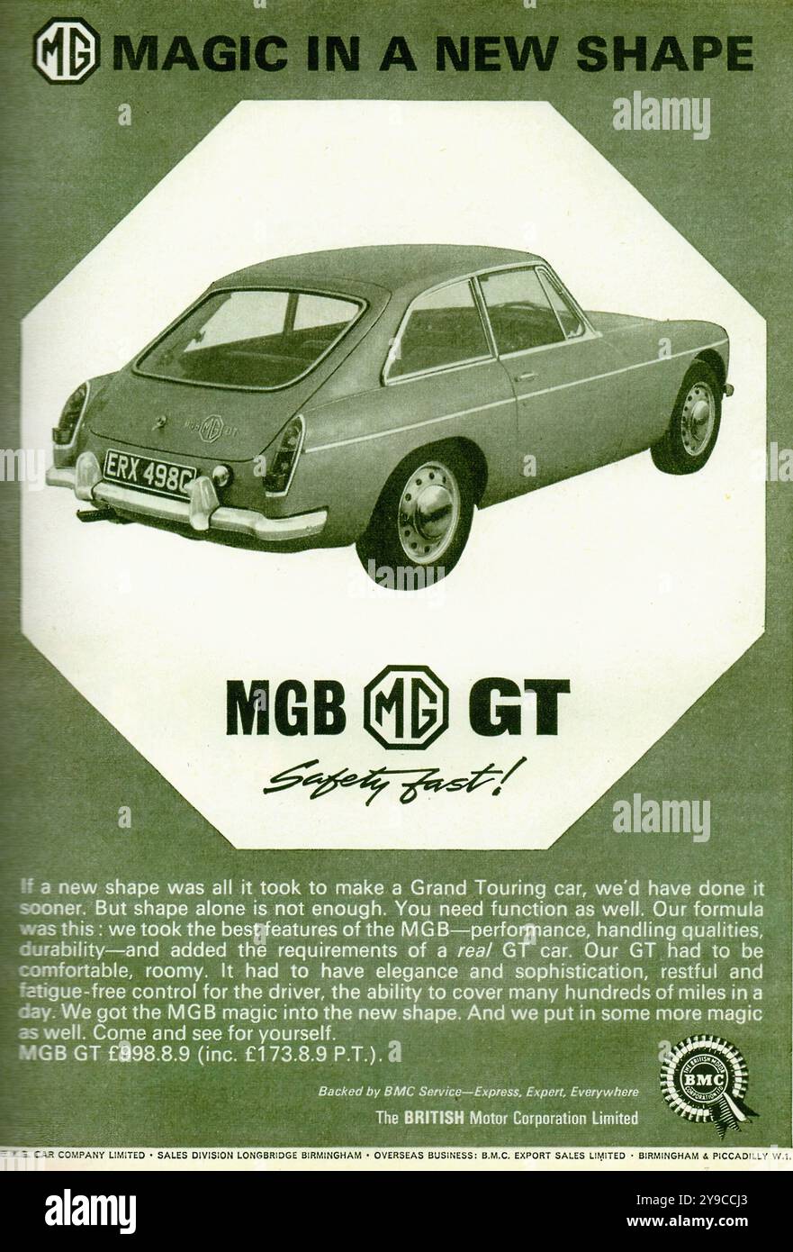 MG MGB GT (1965) - Vintage press car advertising Stock Photo - Alamy