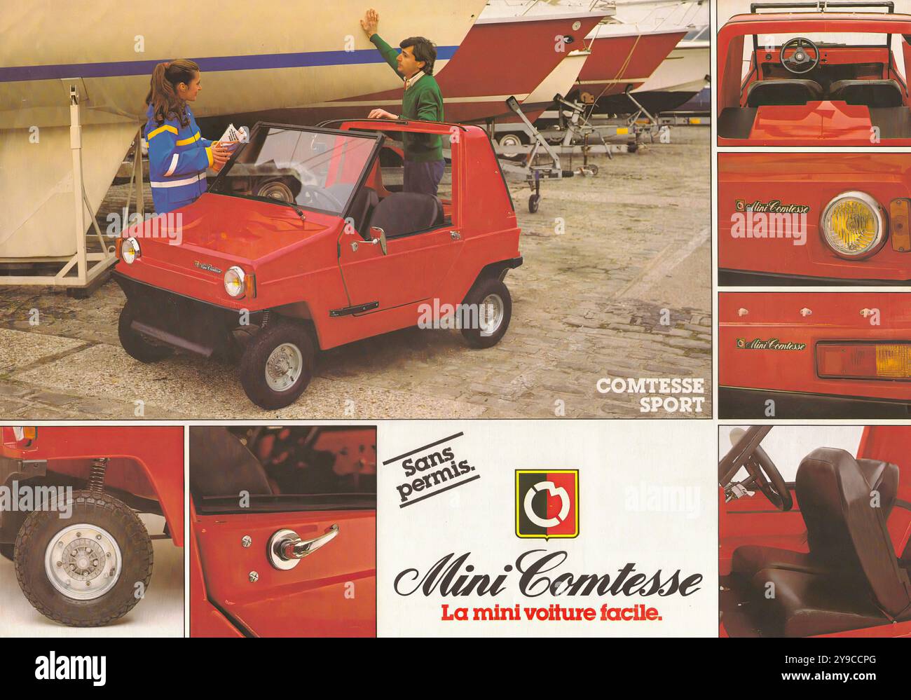 Mini Comtesse Sport - Vintage press car advertising Stock Photo - Alamy
