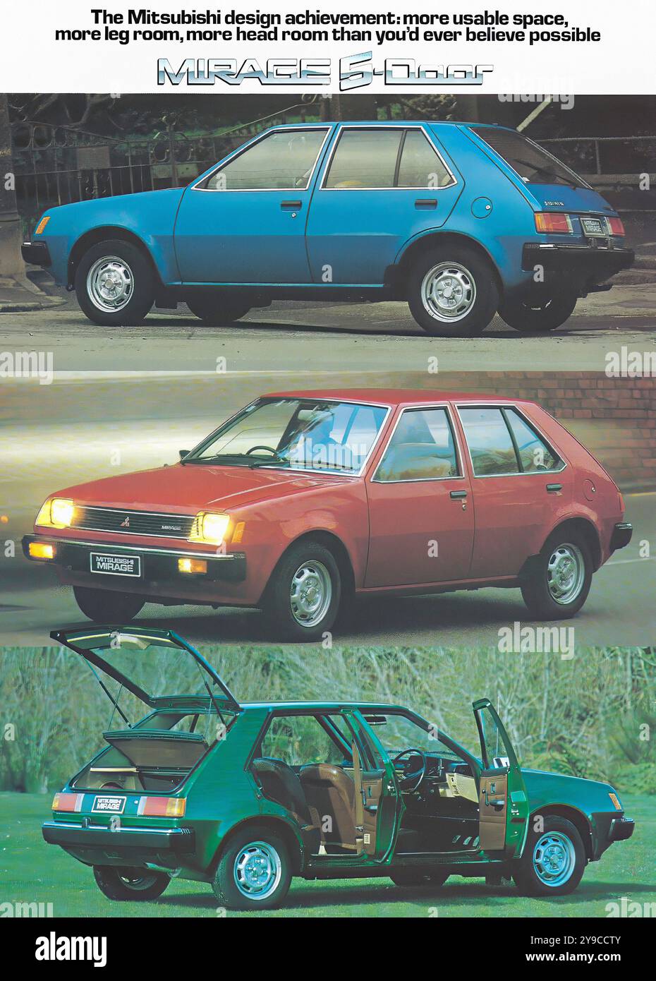 Mitsubishi Colt Mirage - Vintage press car advertising Stock Photo - Alamy