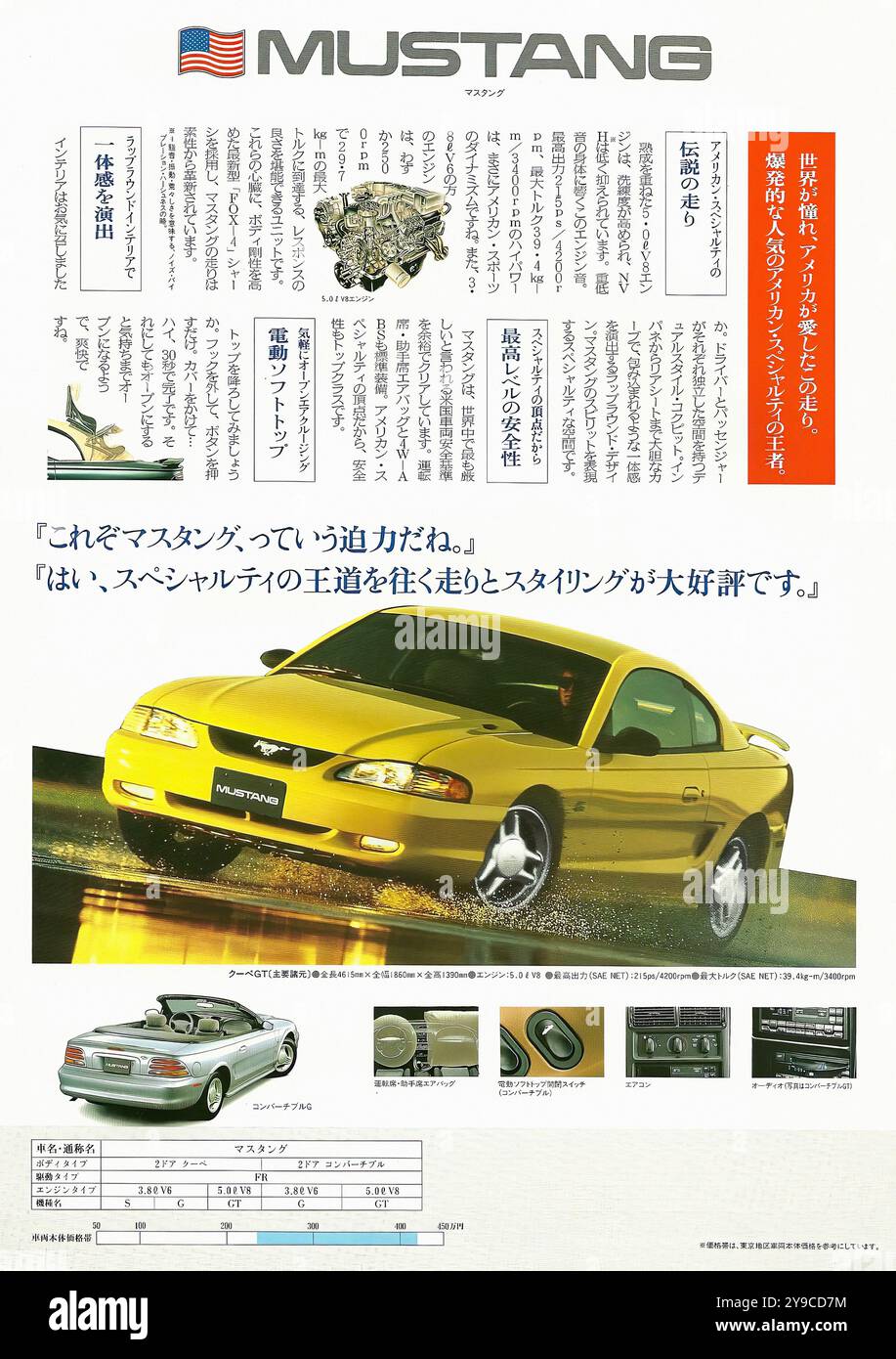 Mustang for Japan - Vintage press car advertising Stock Photo - Alamy