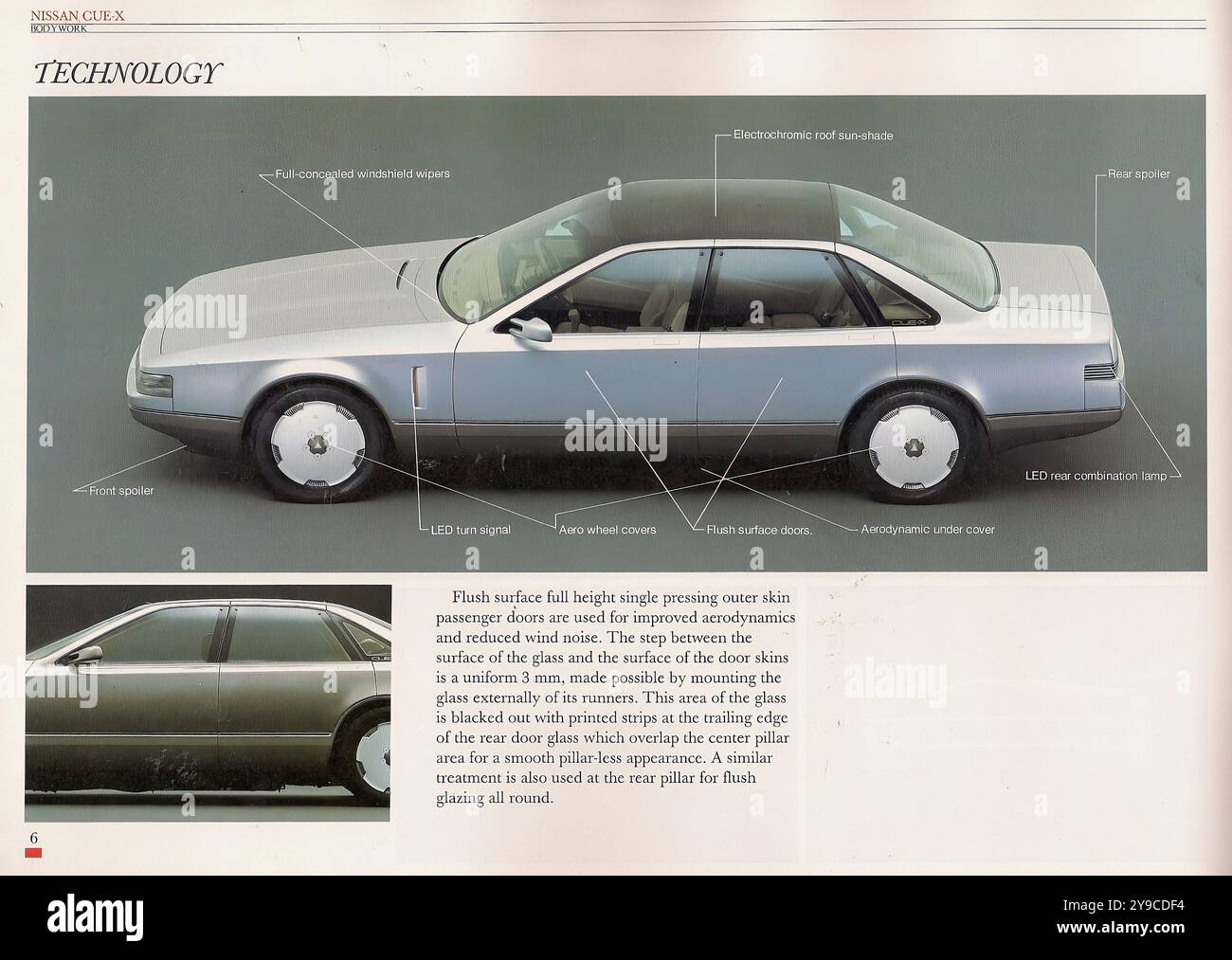 Nissan CUE-X 1985 0001 - Vintage press car advertising Stock Photo - Alamy