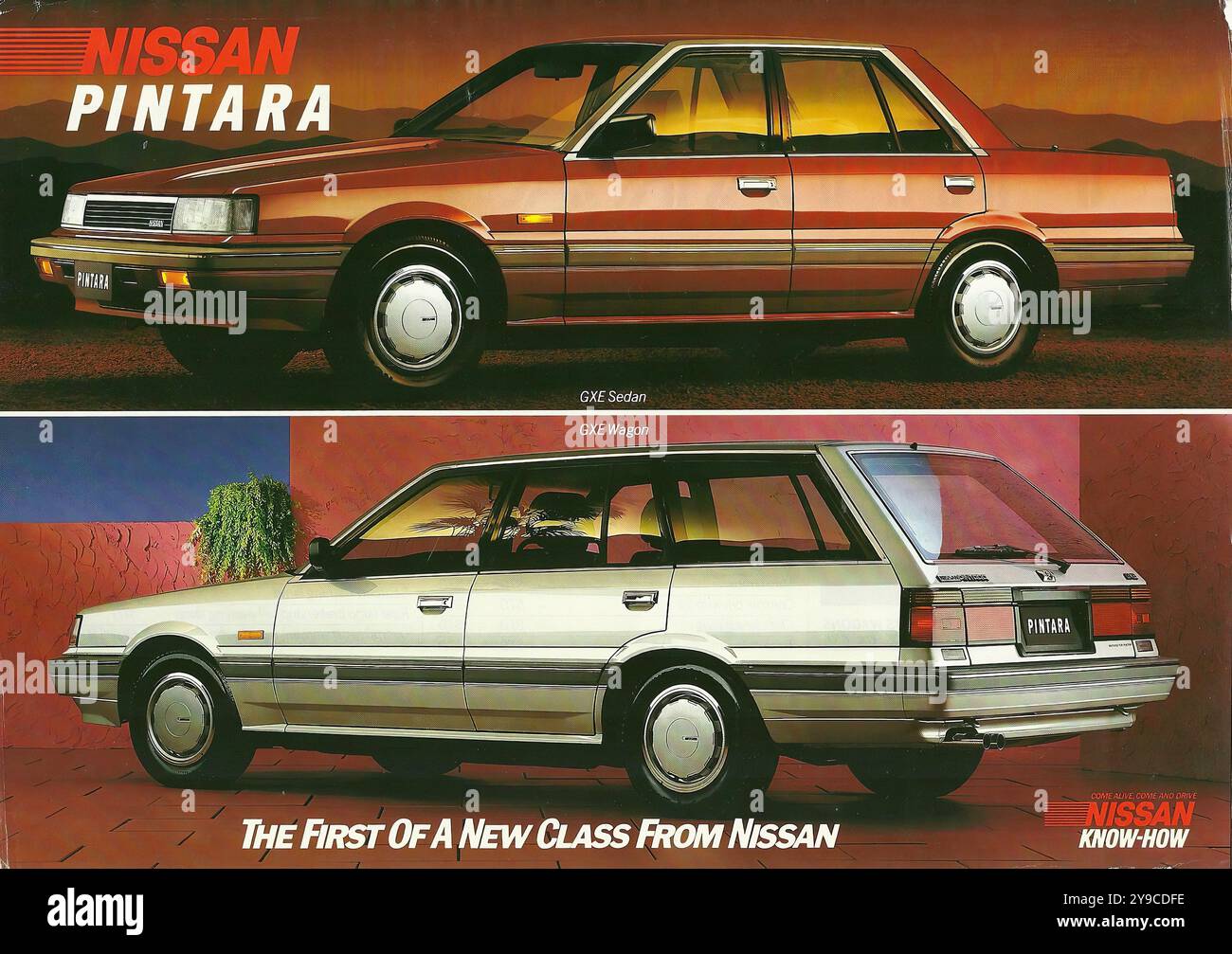Nissan Pintara 1986 - Vintage press car advertising Stock Photo - Alamy