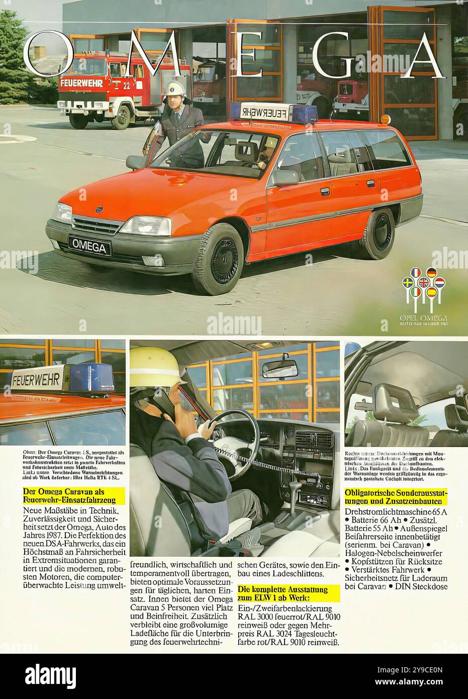 Opel Omega Caravan 1987 - Vintage press car advertising Stock Photo - Alamy