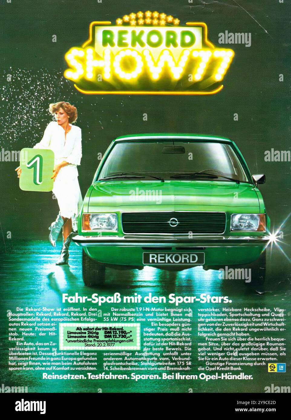 Opel Rekord-D - Vintage German Press Car Advertising Stock Photo - Alamy