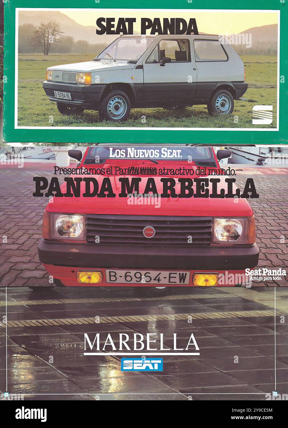 Panda to Marbella - Vintage press car advertising Stock Photo - Alamy