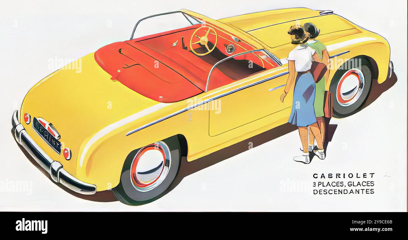 Panhard Dyna Junior (1954) 0001 - Vintage press car advertising Stock ...