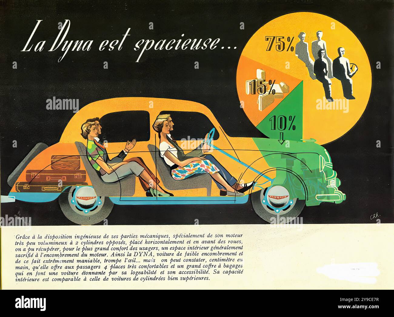 Panhard Dyna X (1953) 0001 - Vintage press car advertising Stock Photo ...