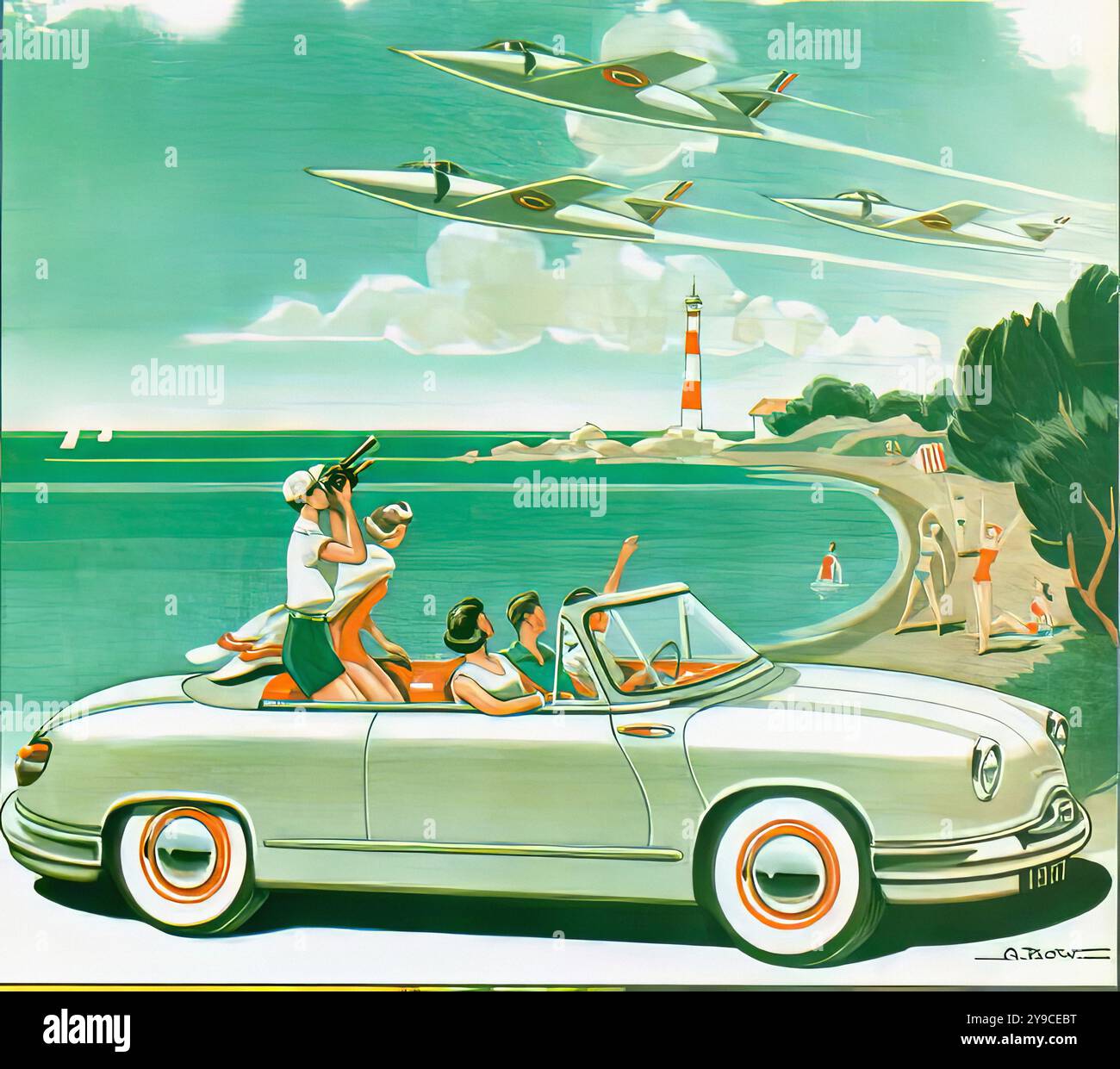 Panhard Dyna Z Cabriolet (1957) - Vintage press car advertising Stock ...