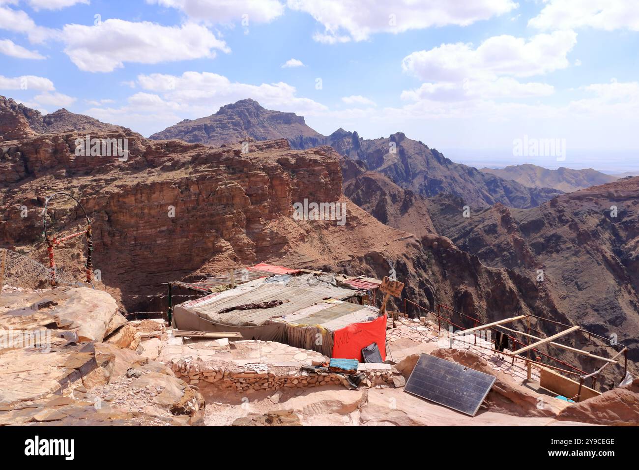 Scenic landscape view from the Ad-Deir Trail Monastery Route in the ...