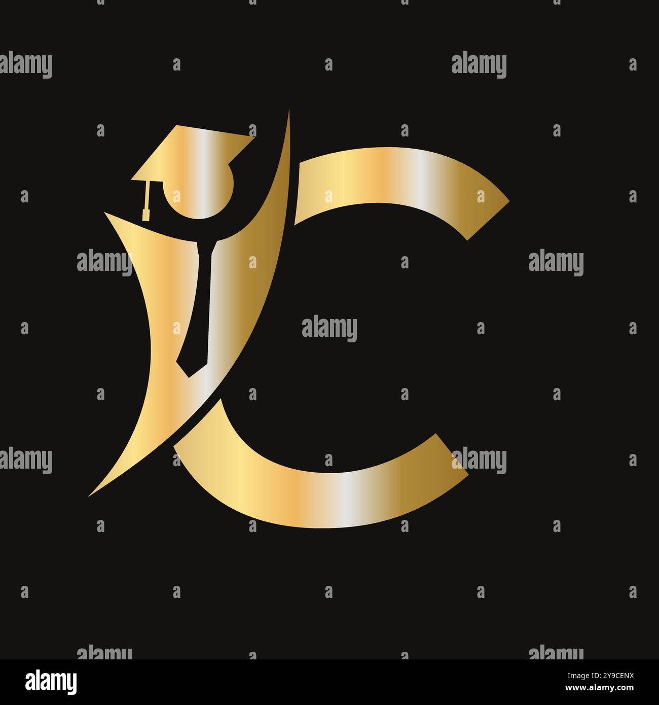Letter C Education Logo Concept With Graduation Hat. Academy Graduation ...
