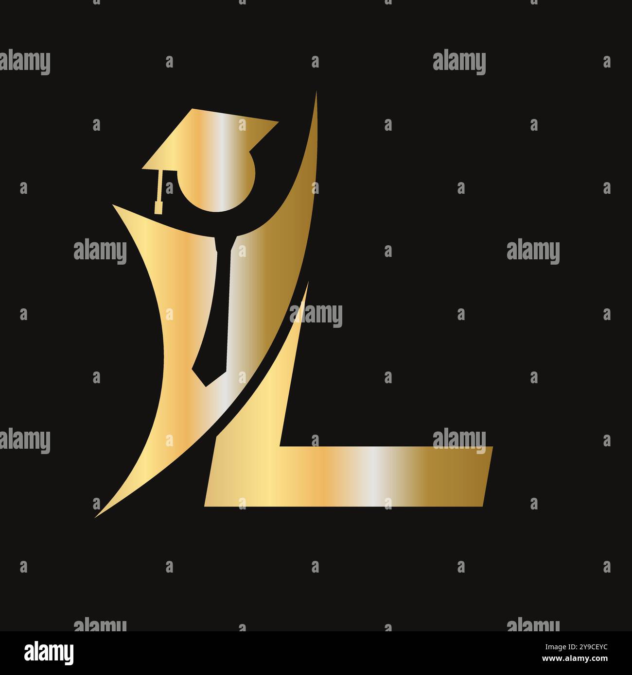Letter L Education Logo Concept With Graduation Hat. Academy Graduation ...