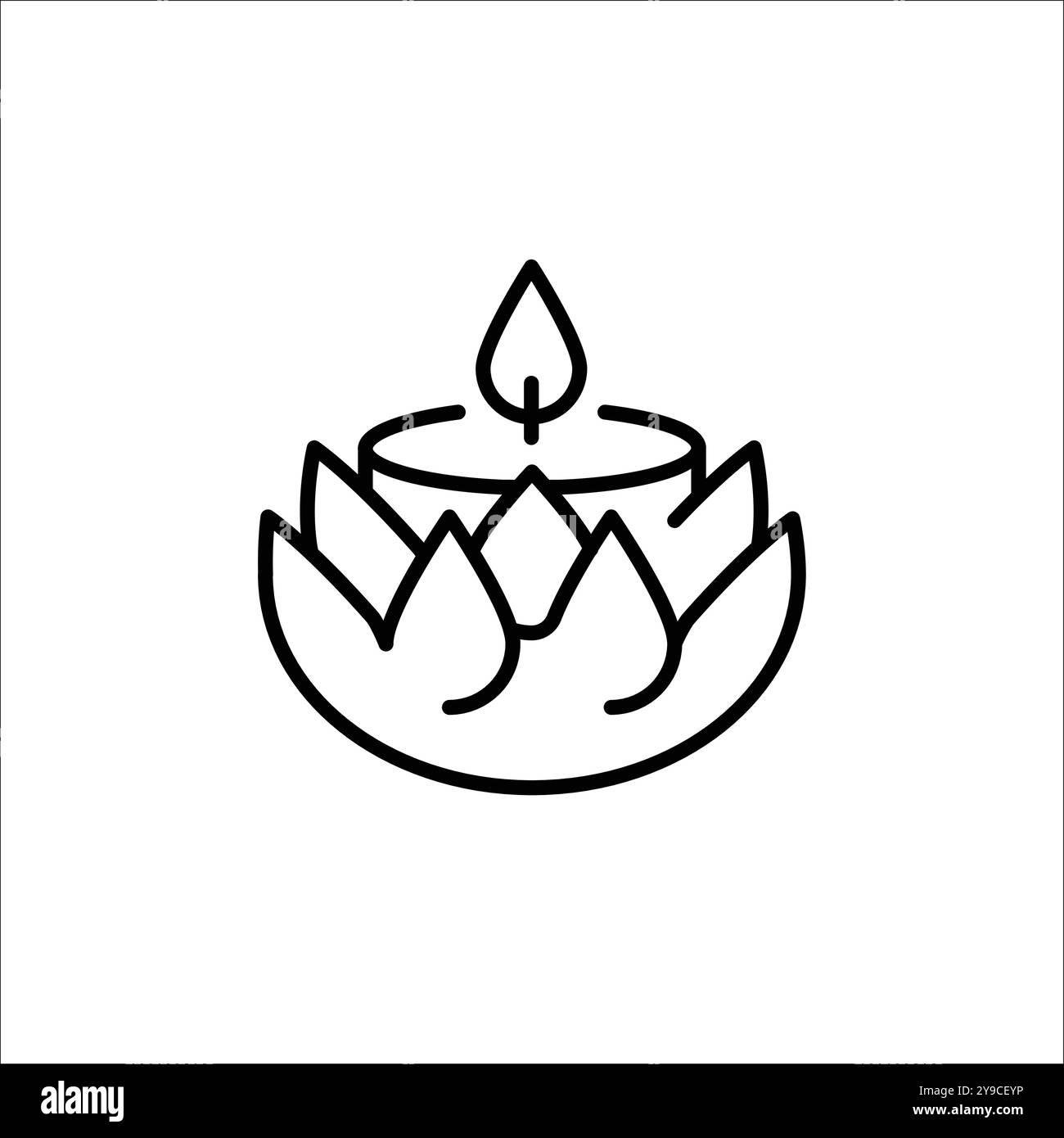 Lotus flower and candle light Black and White Stock Photos & Images - Alamy