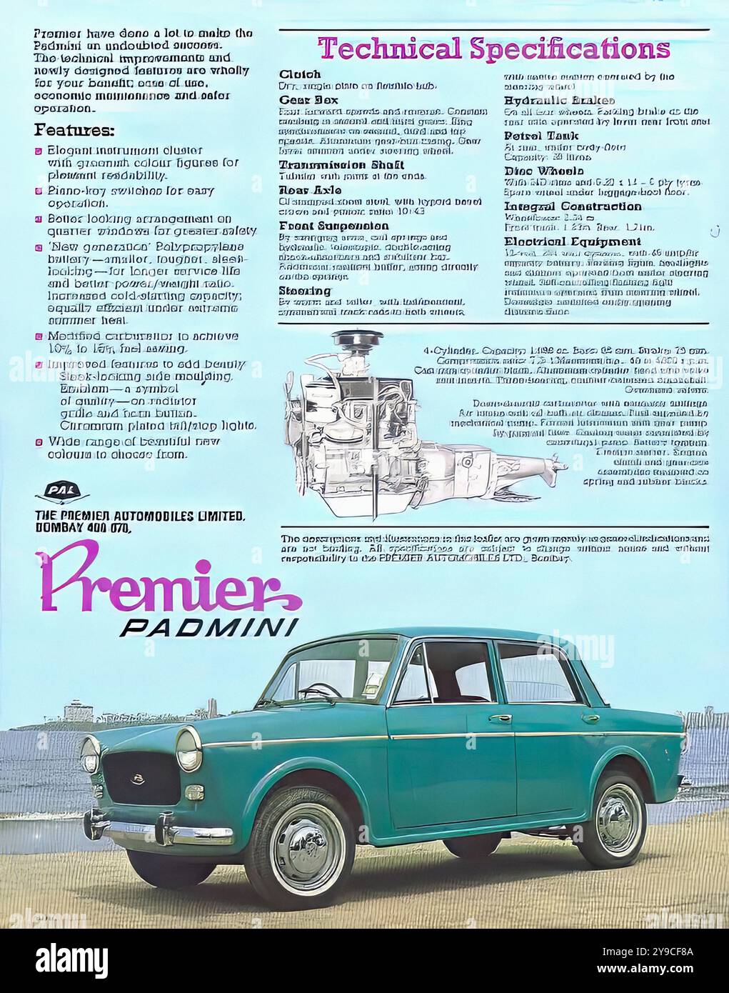 Premier Padmini - Vintage press car advertising Stock Photo - Alamy