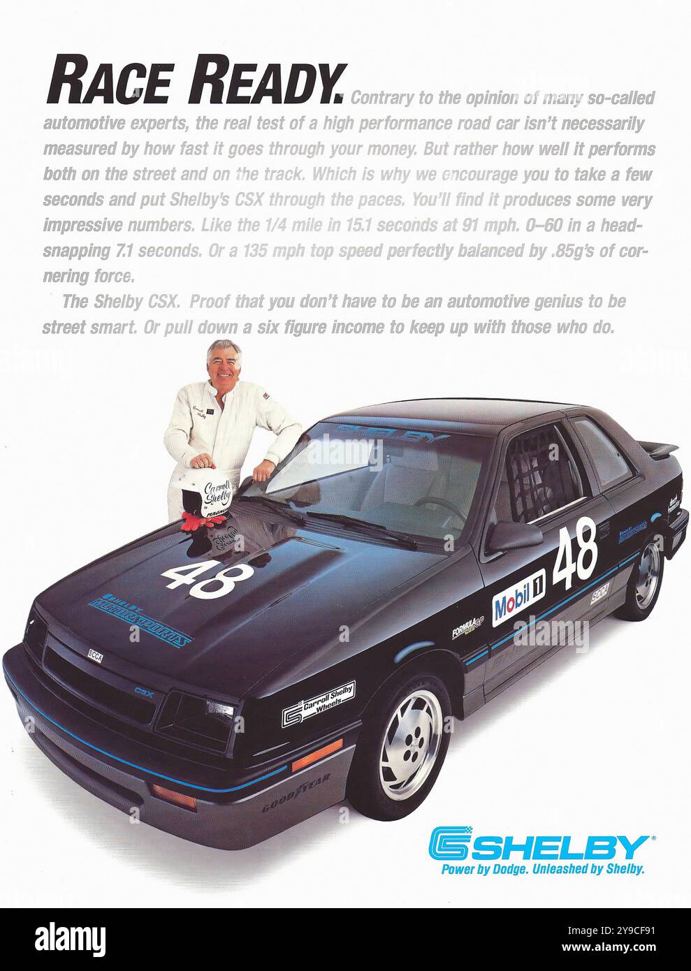 Race Ready SHELBY - Vintage press car advertising Stock Photo - Alamy