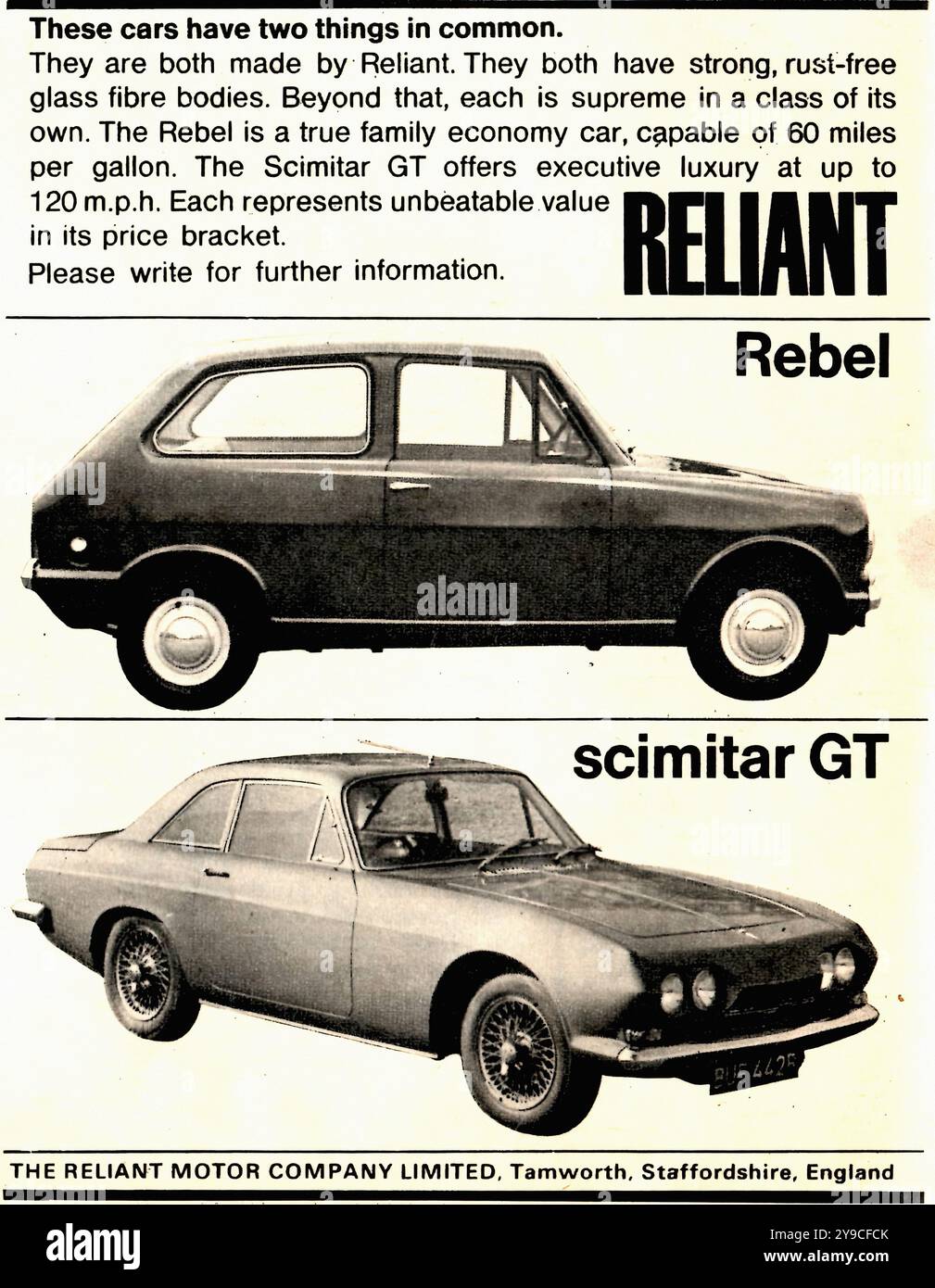 Reliant Rebel & Scimitar GT (1965-66) - Vintage press car advertising ...